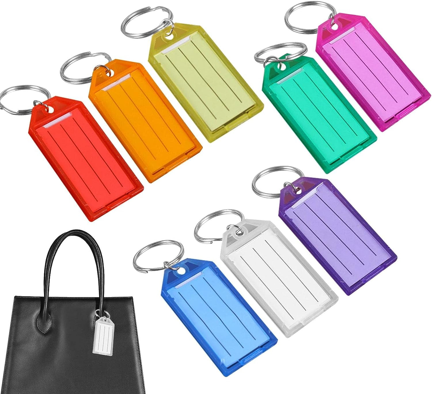 32pcs Key Tags with Labels, Key Fobs Waterproof Key Rings with Labels ...