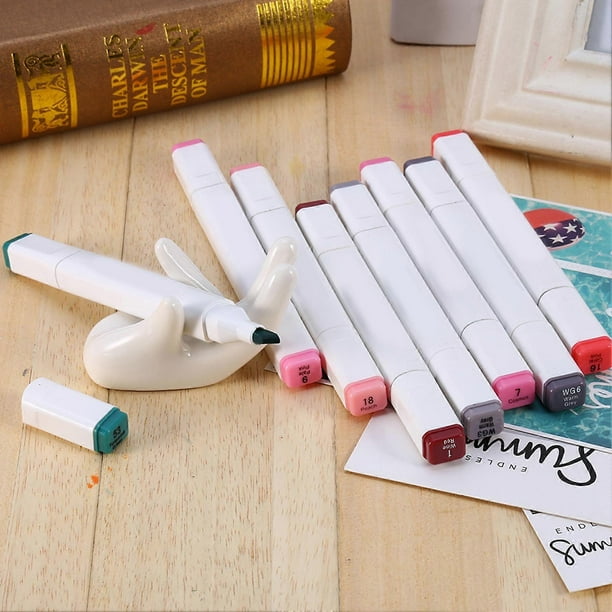 60 Assorted Colors Alcohol Graphic Marker Pen Set Dual Heads Animation ...