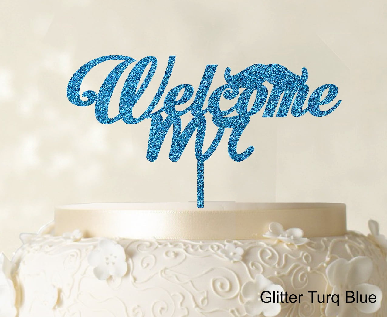 """Welcome Mr"" Personalized Custom Cake Topper Cake Decoration Color ...