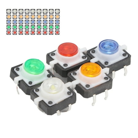 Loewten 50Pcs Mini Momentary Push Button Resettable Red Yellow Blue ...