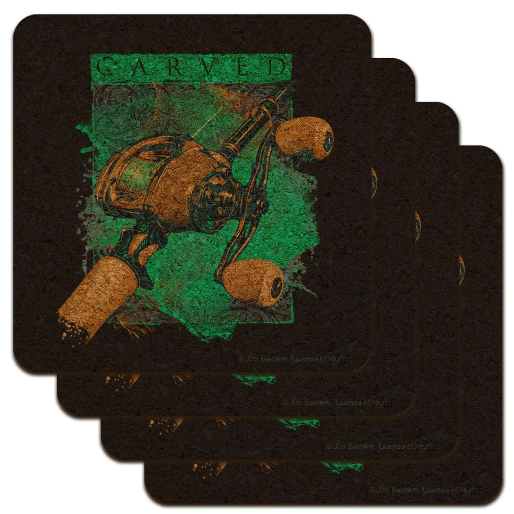 Carved Bass Fishing Rod Baitcaster Reel Low Profile Novelty Cork ...