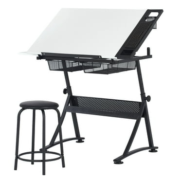 Studio Designs Zenith Adjustable Wood Top Drafting Table in Black ...