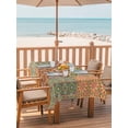 Bohemia Flowers Rectangle Outdoor Tablecloth with Umbrella Hole Green ...