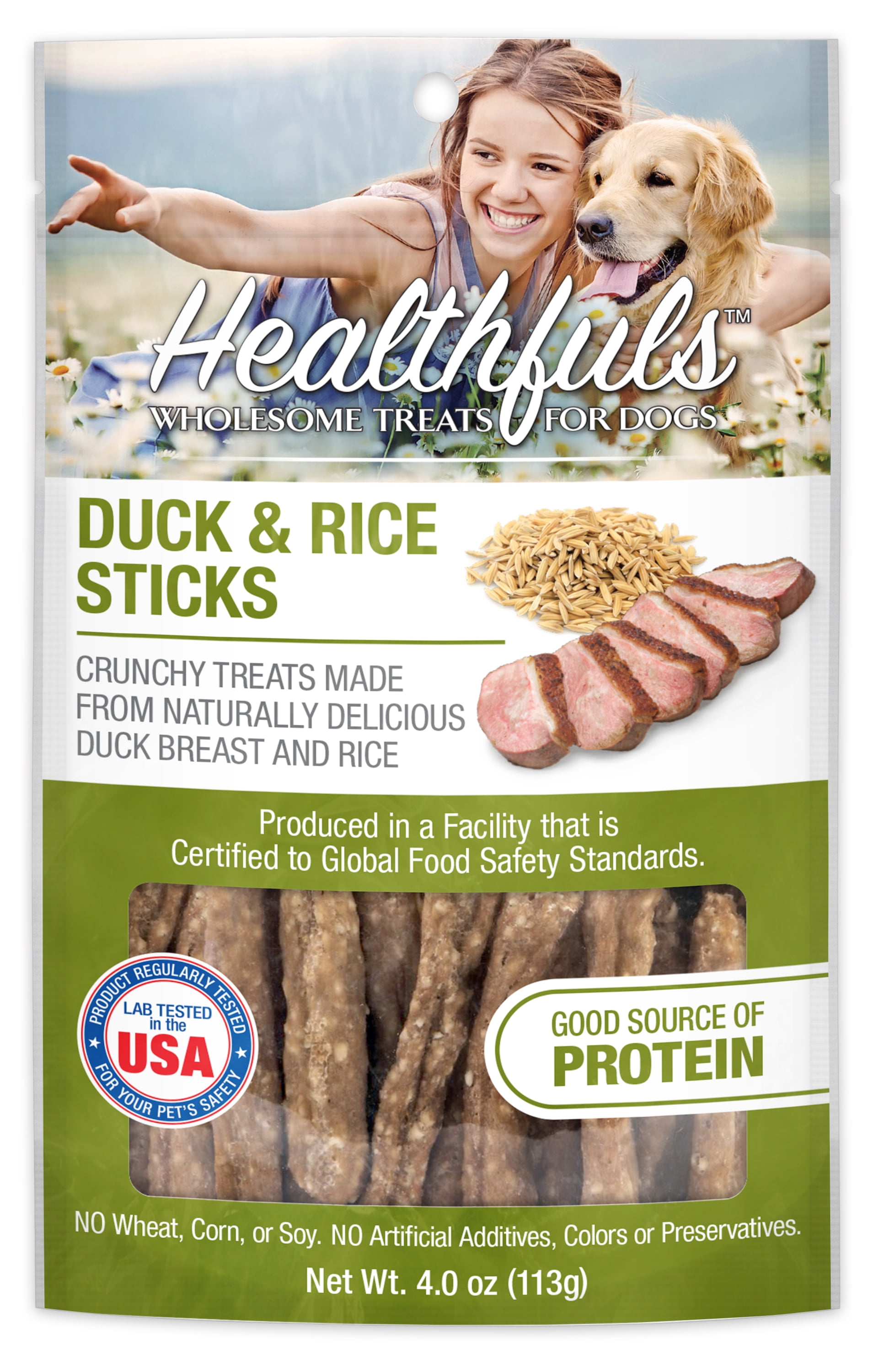 Healthfuls Duck & Rice Stix, 4 oz - Healthy, Protein Rich Treats for ...