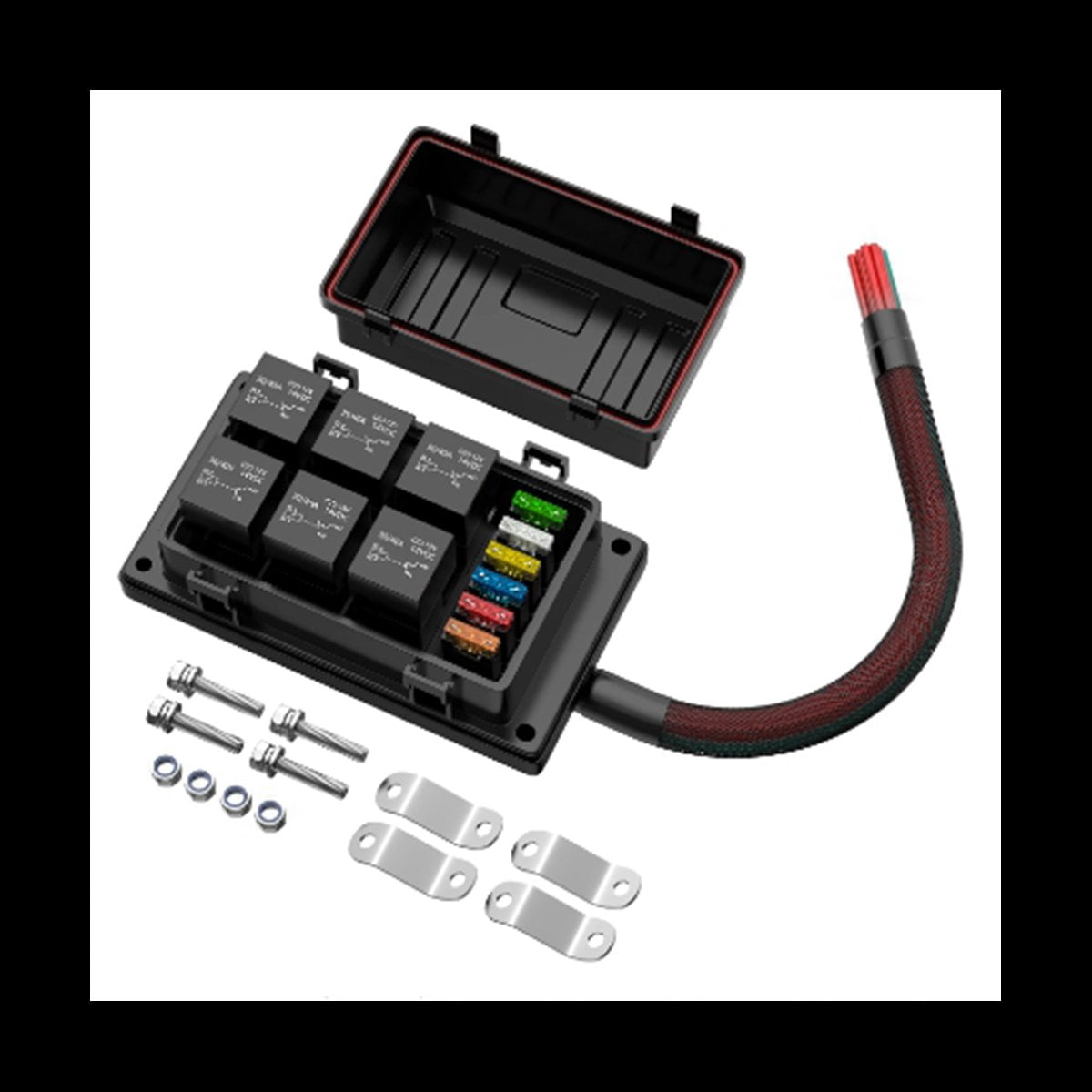 Relay Box 12V with 6 PCS 4 Pin Relays and 6 PCS ATC/ Blade Fuse Pre ...