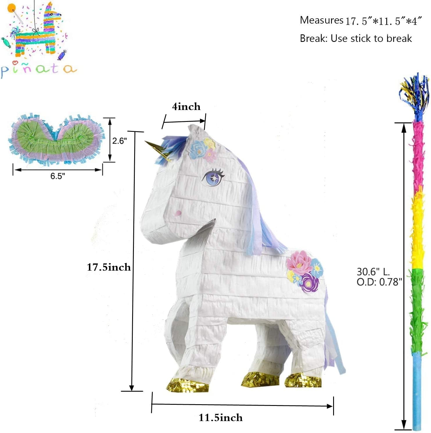 Unicorn Pinata Small Pinata for Birthday Anniversary Celebration ...