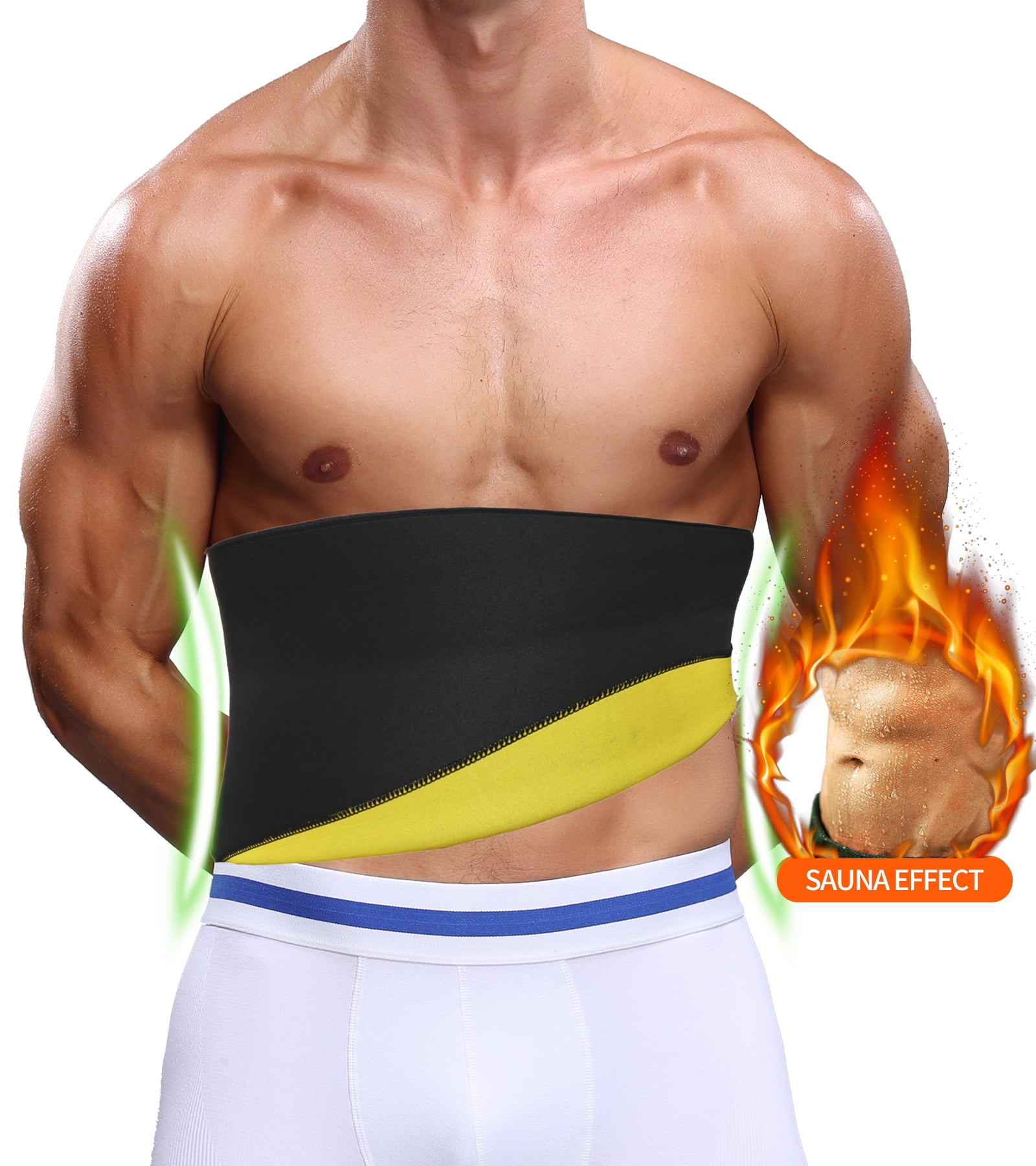 QRIC Men's Waist Trainer Sauna Workout Waist Trimmer Seamless ...