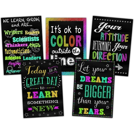 Teacher Created Resources Poster Set, Chalkboard Brights Positive ...