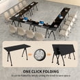 Folding Conference Table with Wheels 4 Pack 55.1 Inch Flip Top Mobile ...