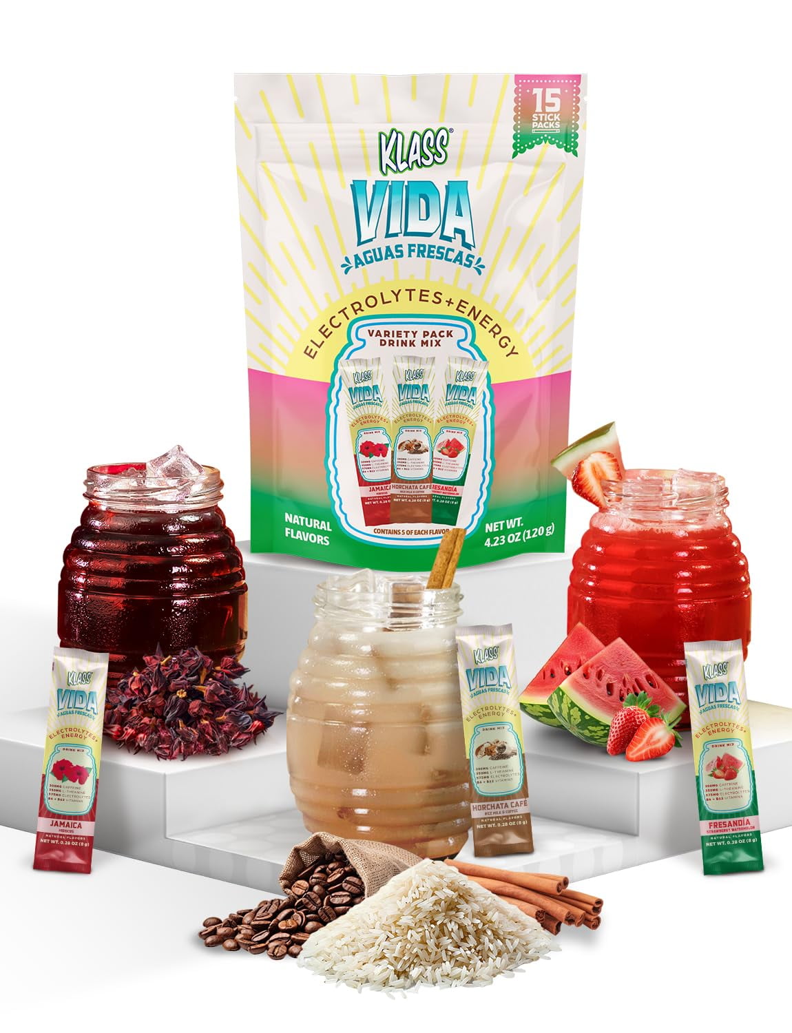 Paquetes de polvo sin azúcar Hydration + Energy KLASS VIDA | Bodega ...