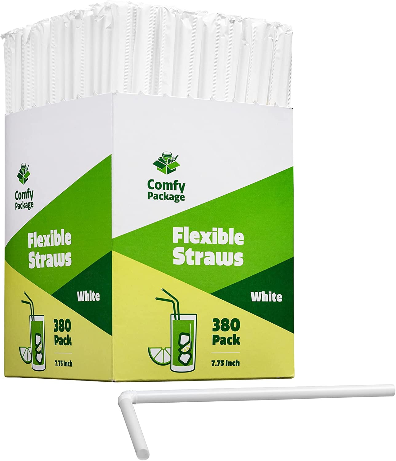 Comfy Package Individually Wrapped Straws Drinking Plastic Straws ...