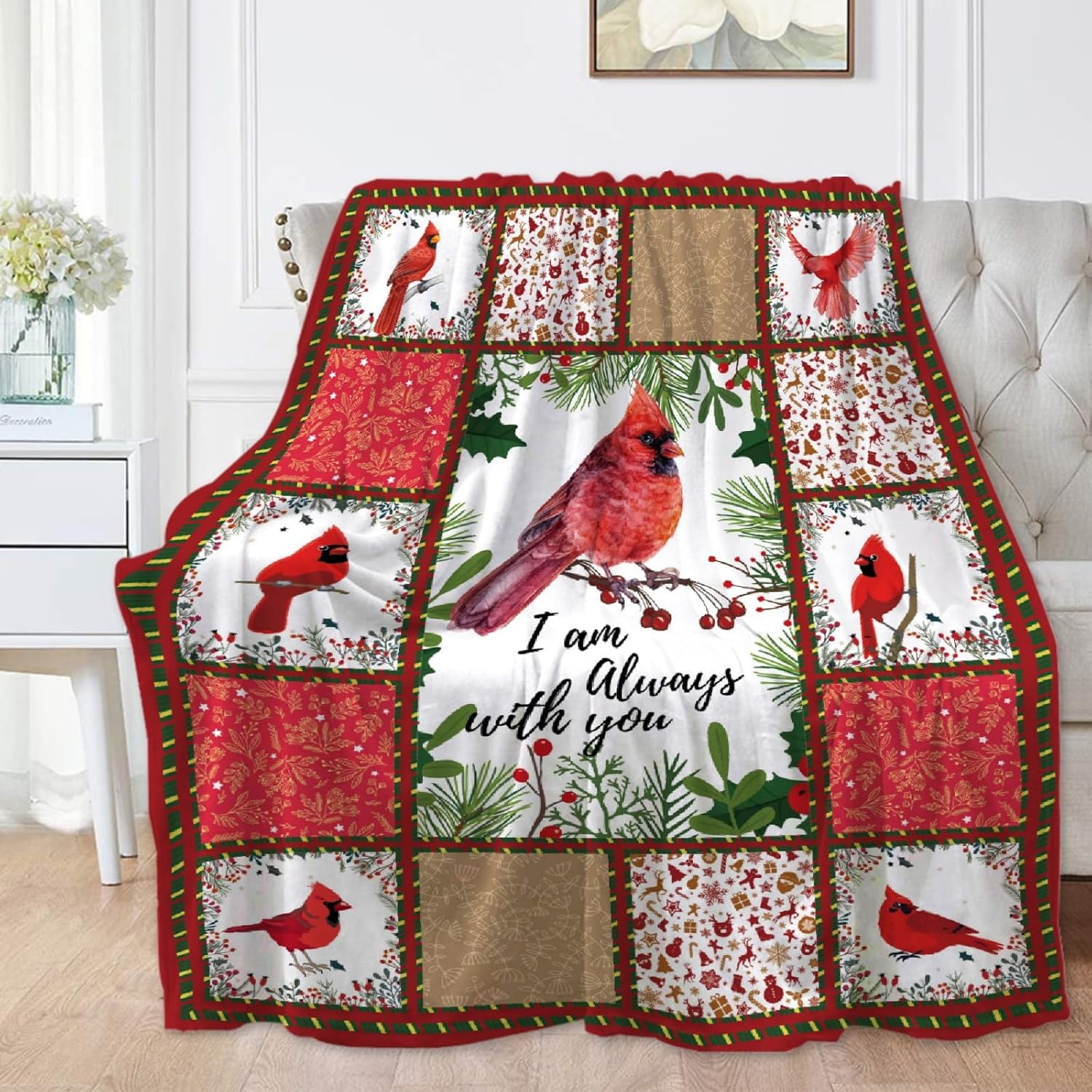 Click here for Walfour Northern Cardinal Christmas Blanket With Y... prices