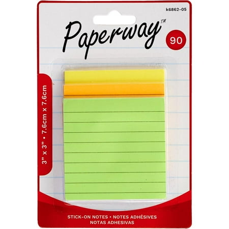 Lined Sticky Note Pads - Neon, 3" x 3", 3 Pack | Walmart Canada