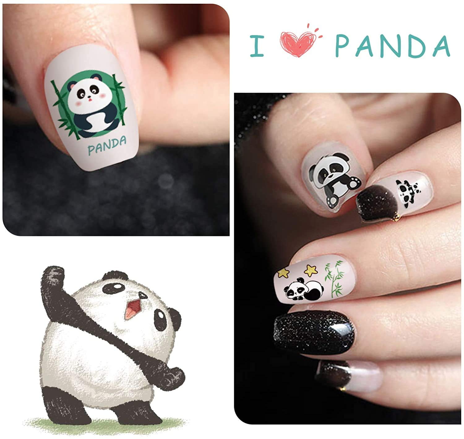 Cute Panda Nail Designs