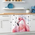 Pink Flamingo Cabinet Curtains 11"Wx13"L, Boho Animals Pattern White ...