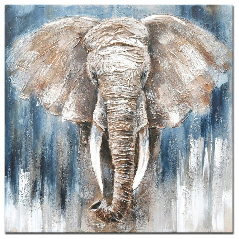 Elephant Painting On Canvas
