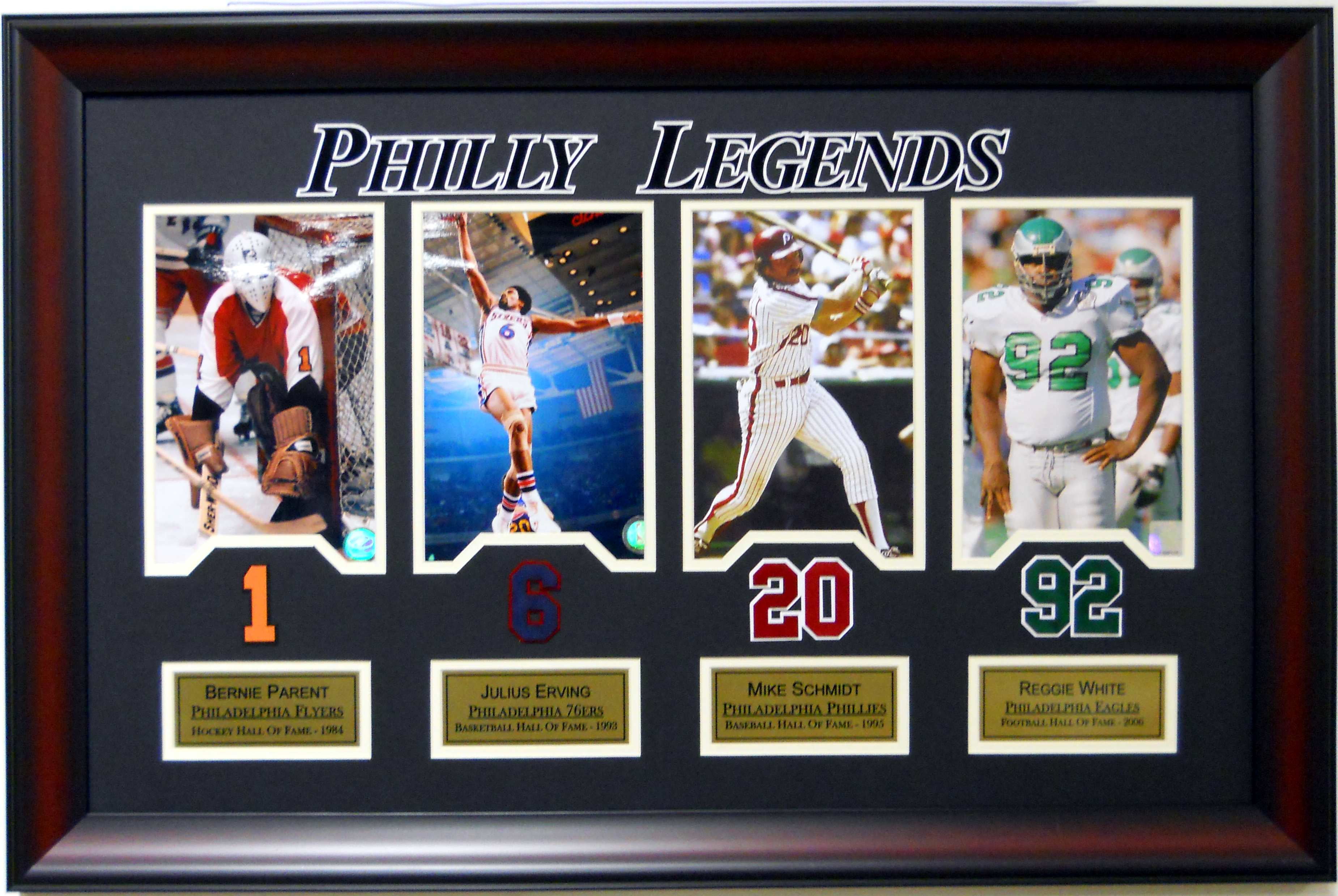 Philly Bernie Julius Erving Mike Schmidt Reggie White Framed Photo ...
