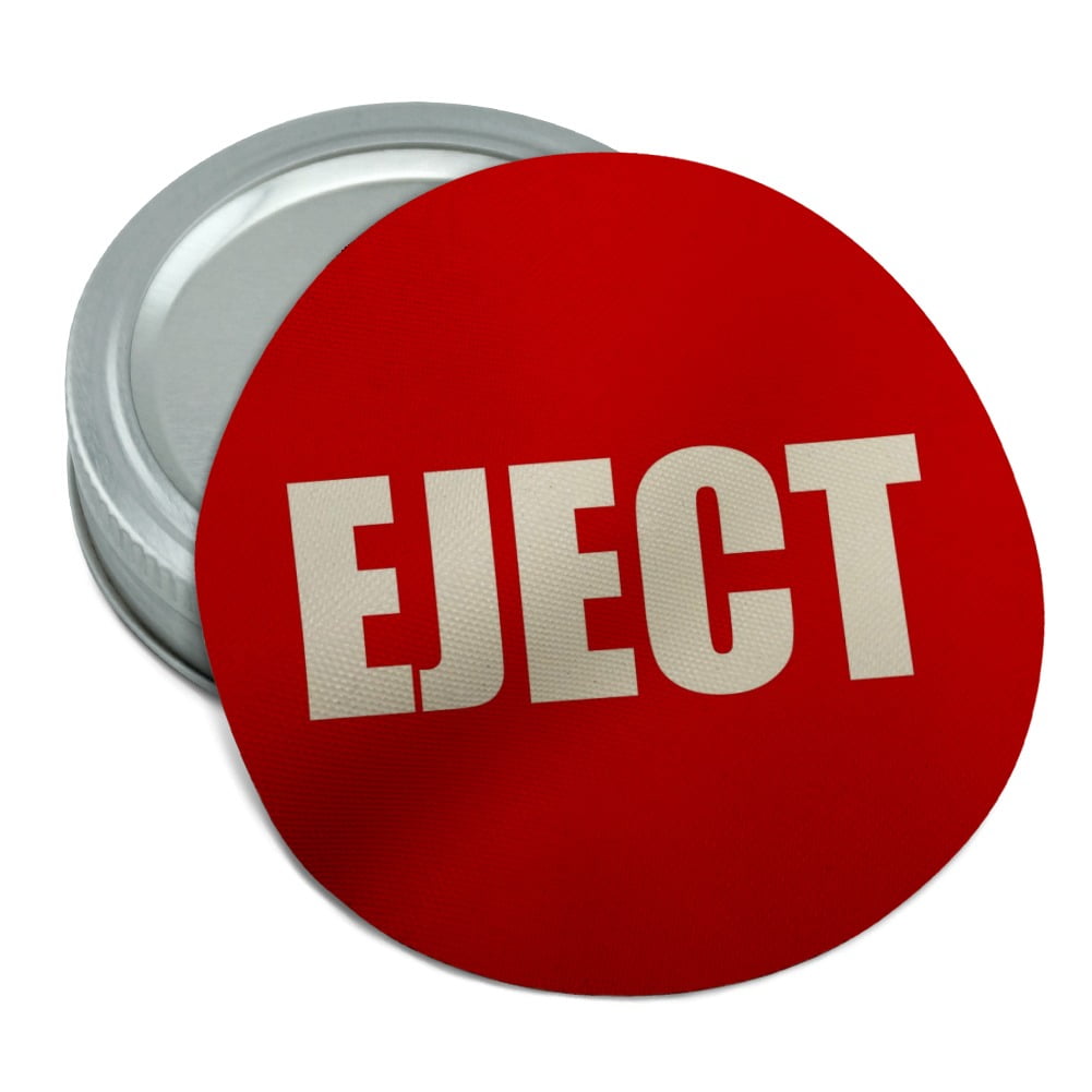 Red Eject Button Design Funny Round Rubber Non-Slip Jar Gripper Lid ...