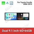 Aotsr Dual 9.1 inch Screen Car Radio For Toyota Corolla 2006-2013 ...