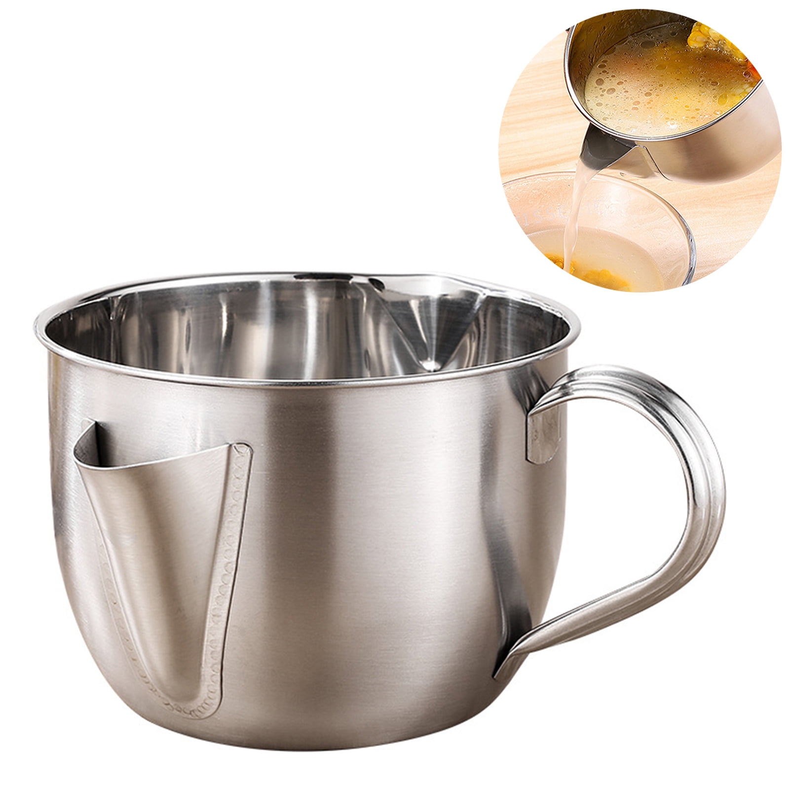 Oil Grease Separator with Handle - Multi-use, 304 Stainless Steel, Two ...