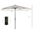 9' x 7' Solar Umbrella, LED Lighted Patio Umbrella for Table or Base ...