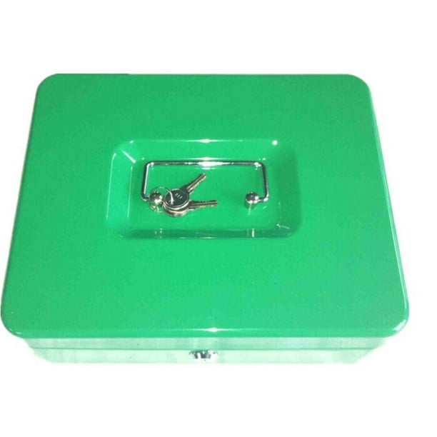 8 Inch Small Steel Cash Box Safty box With Removable Tray and Key Lock ...