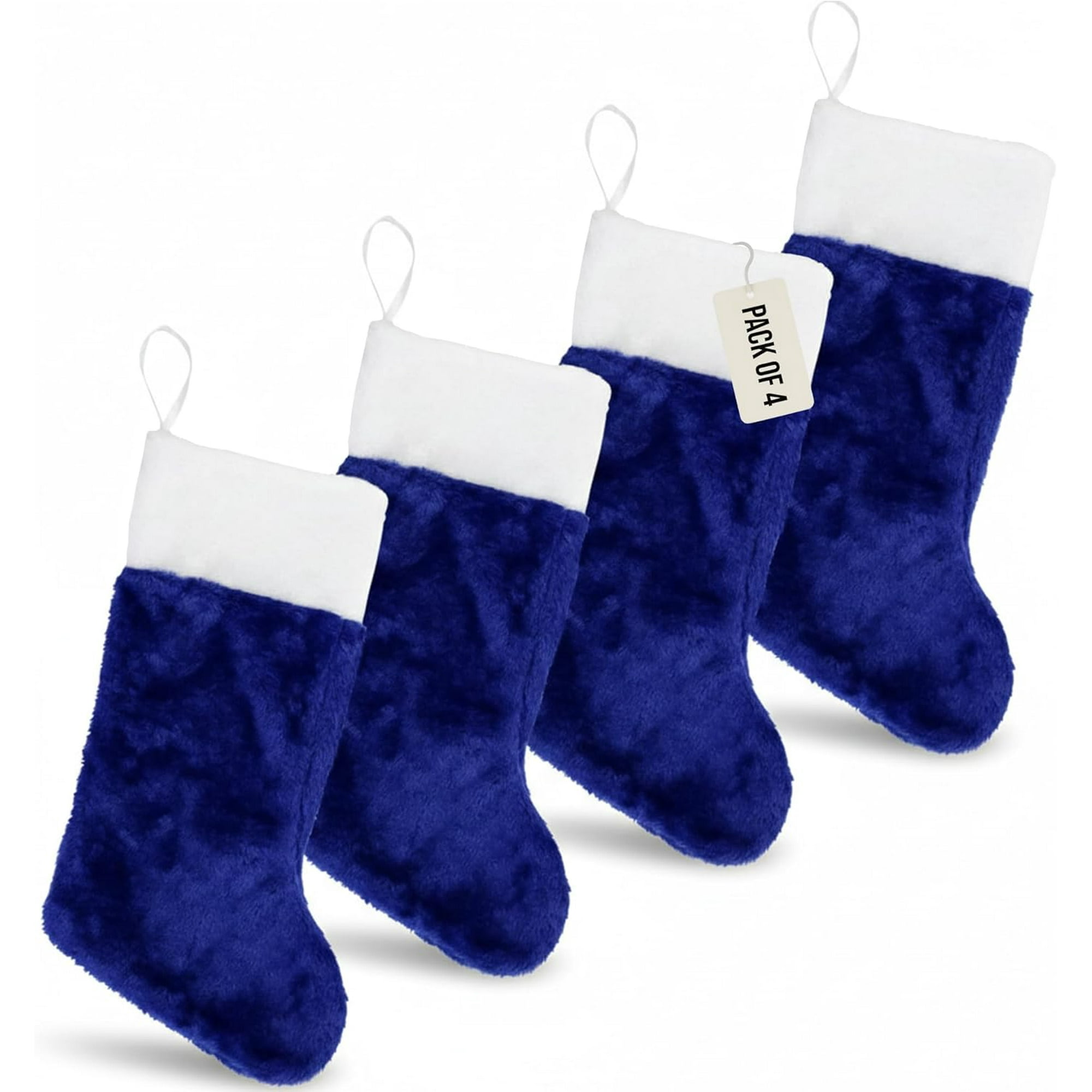 Click here for Salafire 4-Pack Blue Plush Fabric Christmas Stocki... prices