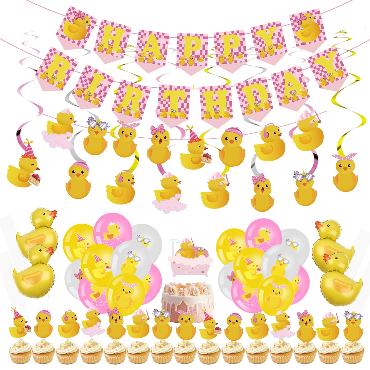 Click here for Finypa 77pcs Pink Ducky Party Decorations Cute Duc... prices