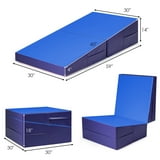 Costway Blue Incline Wedge Ramp Gymnastics Mat - Foldable Fitness ...