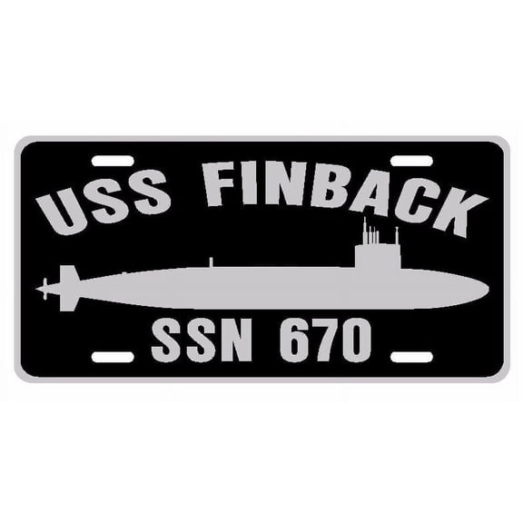 USS HAWKBILL SSN 666 License Plate Frame Black Metal Military Navy USN ...