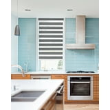 CHICOLOGY Zebra Roller Shade , Window Zebra Blind , Light Filtering , Basic Slate, 22"W X 72"H ...