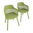 Queer Eye Caden Resin Geo Dining Chair, Indoor/Outdoor, 2-Pack, Kiwi ...