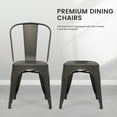 COMHOMA Metal Dining Chair Industrial Modern Iron Stackable Bistro ...