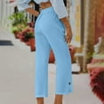 cfhntfmh Women's Capris Casual Summer Lounge Capri Pants Loose Straight Leg Crop Pants Trousers ...