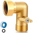 FJSHN-Garden Hose Elbow with Shut Off Valve 90 Degree Brass Connector 3 ...
