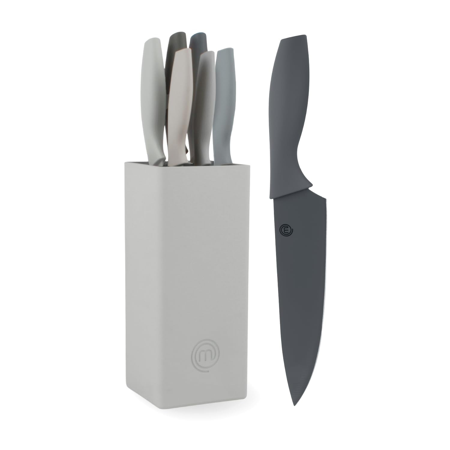 Juego de bloques de cuchillos MasterChef Earth Greys, 6 cuchillos de ...