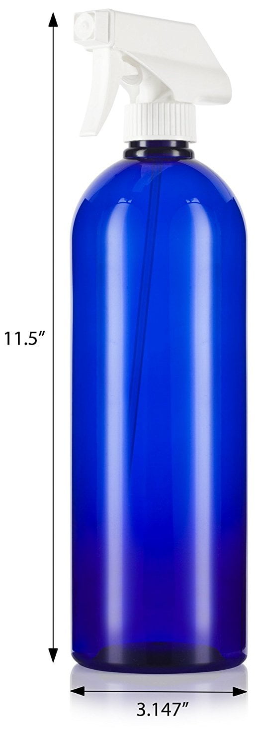 Cobalt Blue Plastic Slim Cosmo Trigger Spray Bottle with White Sprayer ...
