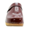 BJORK Maja Open Back Wood Leather Clogs (Maroon Patent - EU39 ...