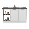 LHYY Kitchen Island with Large Countertop,Open Storage Shelves and ...