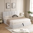 California King Size Bed Frame with Lift Up Storage, Upholstered ...