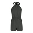 Binmer Women’s Halter Neck Sleeveless Backless Short Jumpsuit,Casual ...