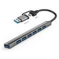 lanema 2 In 1 7 Port Type C HUB USB 3.0 Expander Splitter High Speed ...
