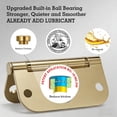 6 Pack No Squeak Polished Brass Door Hinges 3.5 Inch 5/8" Radius Round ...