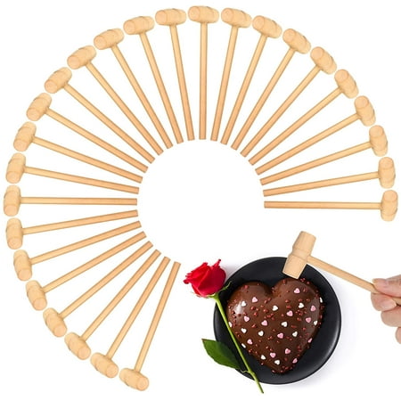 100 Pieces Wooden Hammers for Chocolate, Mini Wooden Mallets Hammer Toy ...