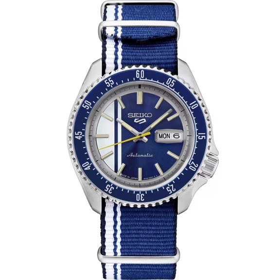 Seiko 5 Sports GMT Field Series Leather Strap Black Dial Automatic ...