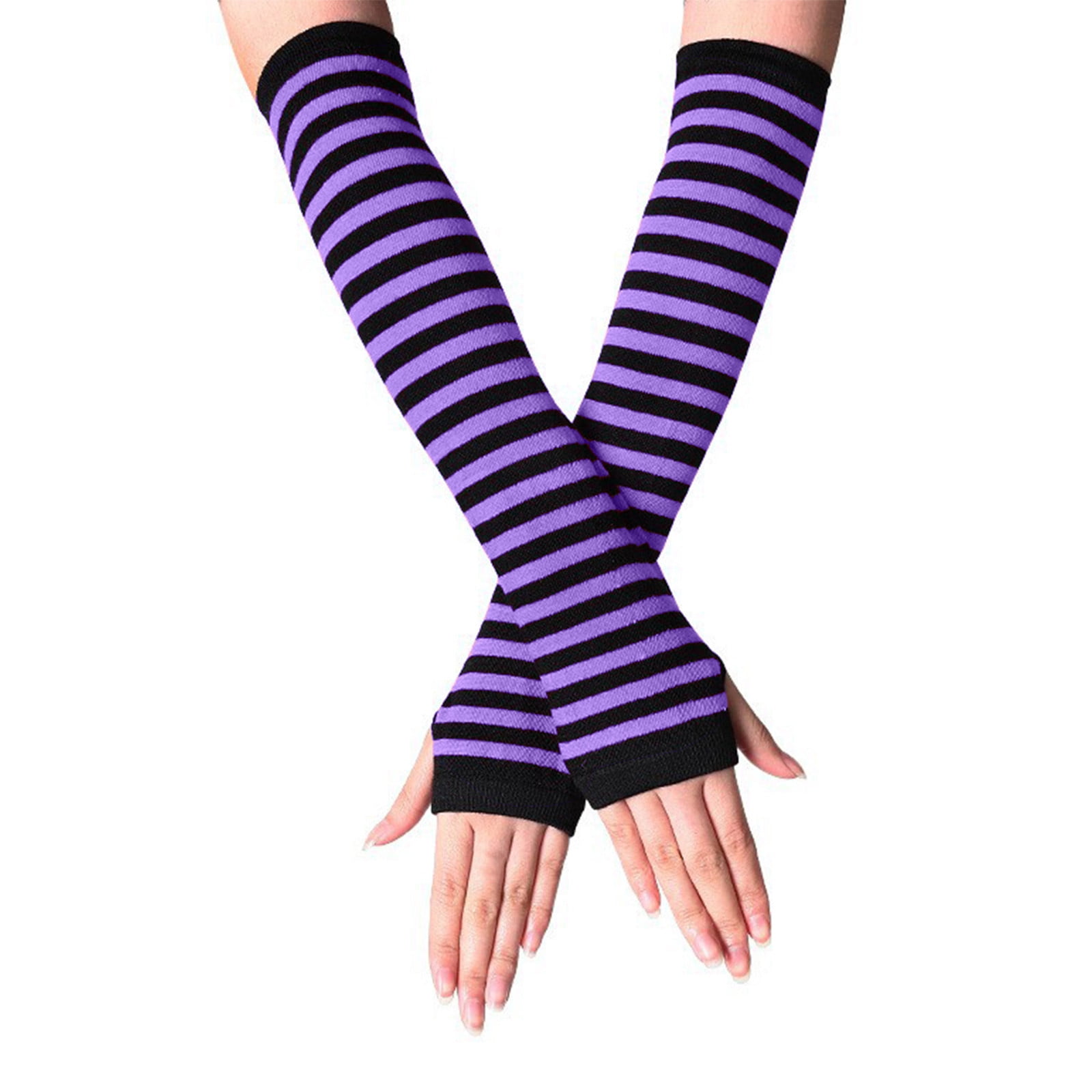 Click here for Lovzfmll Womens Long Fingerless Gloves  Striped Co... prices