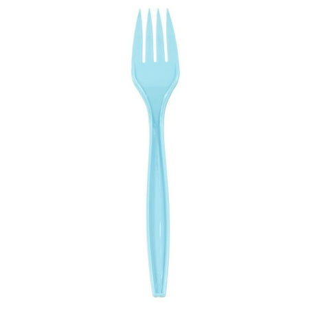 JAM Big Party Pack of Premium Plastic Forks, Aqua / Light Blue, 100 ...