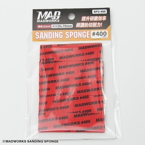 Madworks SP2-400 2mm Model Sanding Sponge #400 400 Grit 2cm x 7cm 10pc ...