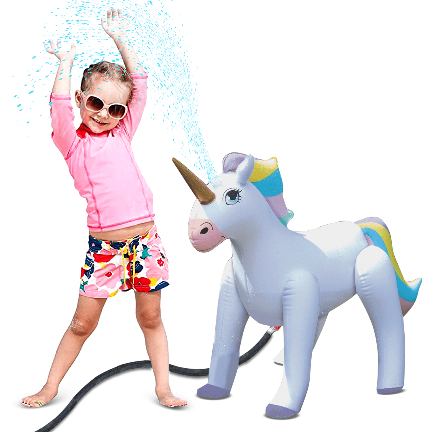 Bundaloo Unicorn Sprinkler for Kids Inflatable Water Sprinkler Toy for ...