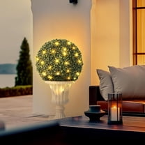 Artificial Plant Topiary Ball, Pre-Lit Artificial Topiary Plant with ...
